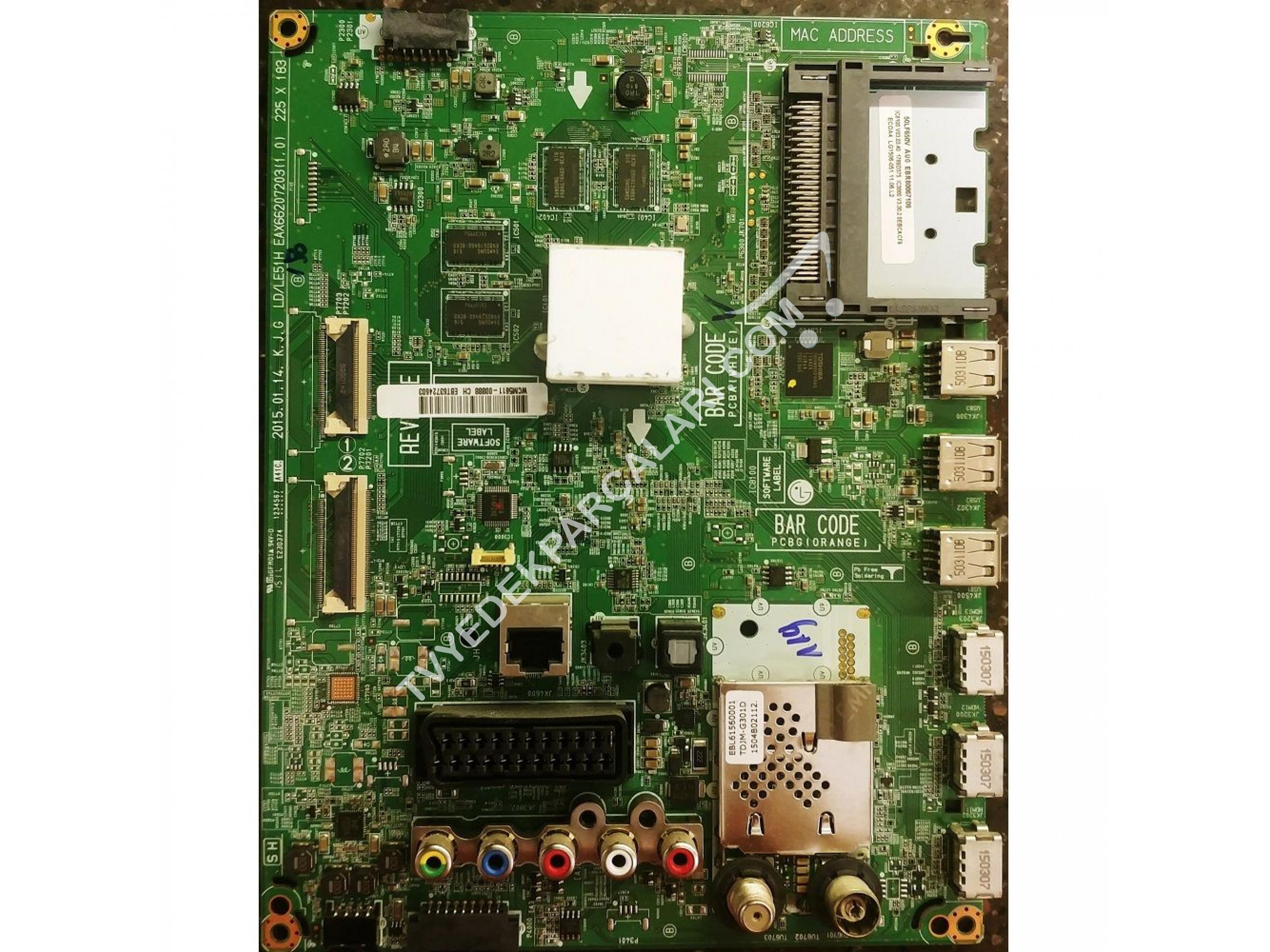 EBT63724603 , EBR80067109 , EAX66207203 , LG 50LF650V MAİN BOARD , LG ANAKART Tv Parcasi - LED ...